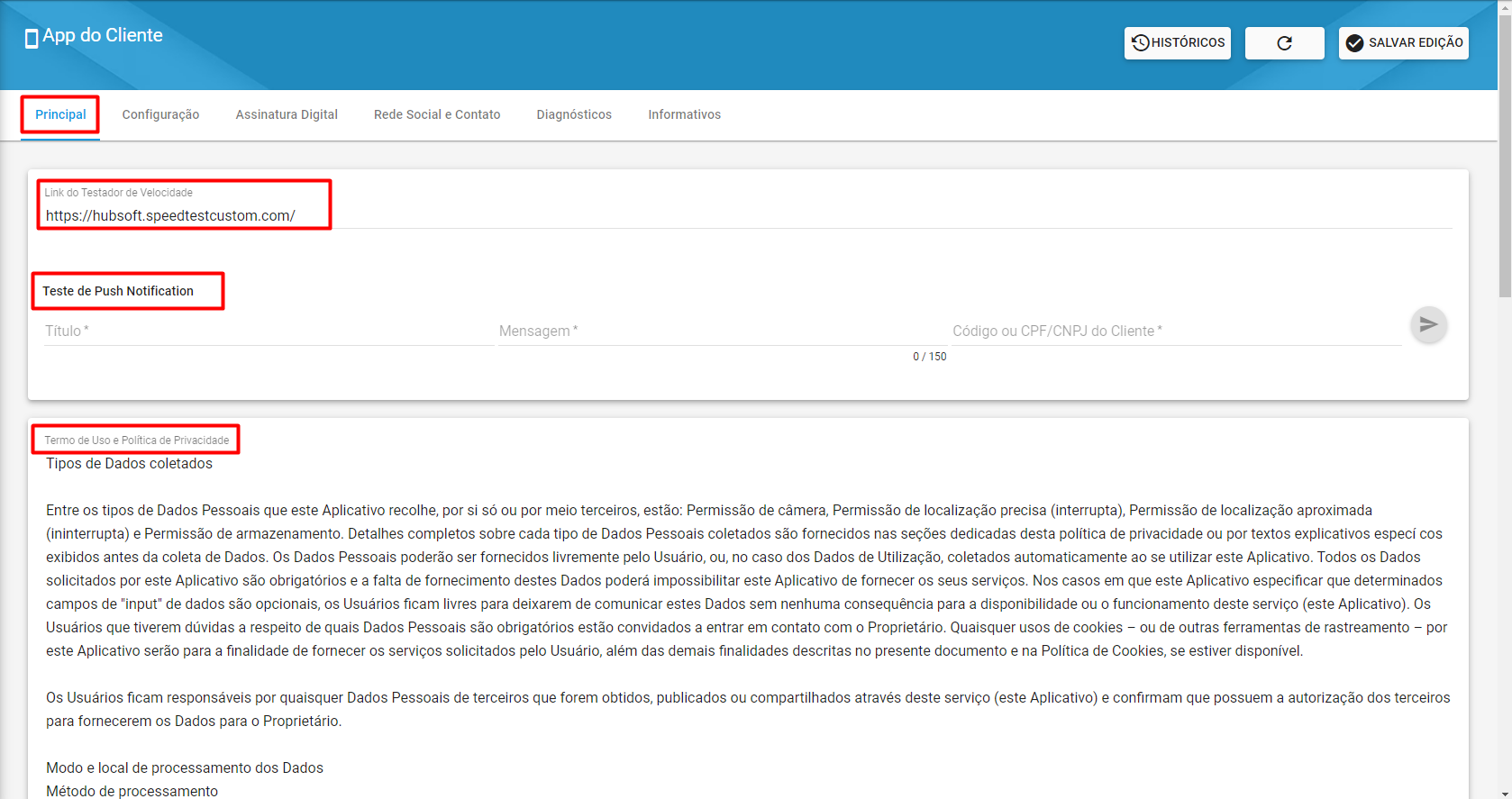 APP do Cliente | Wiki HubSoft