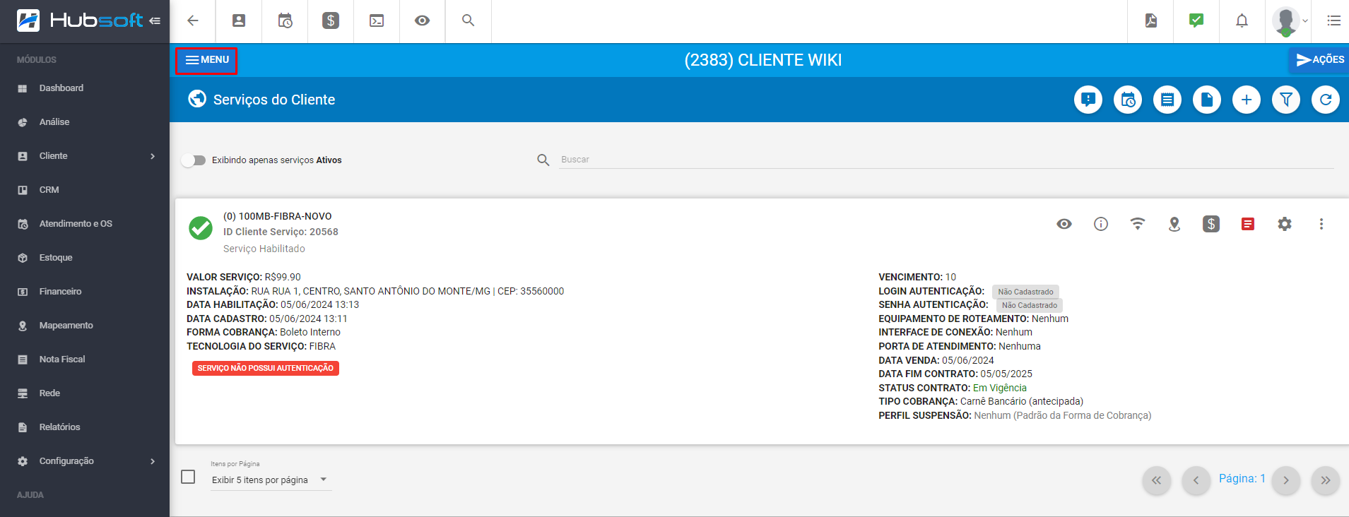 Consultar Cliente | Wiki HubSoft