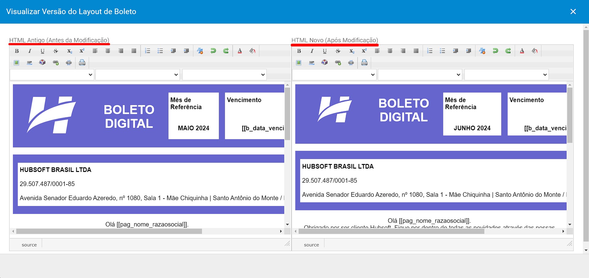 Layout Boletos | Wiki HubSoft