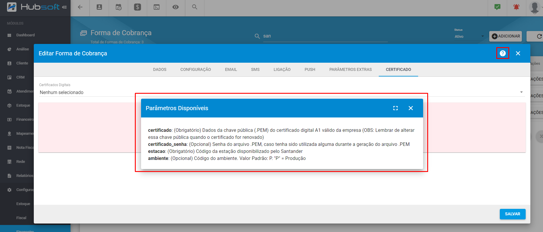Santander | Wiki HubSoft