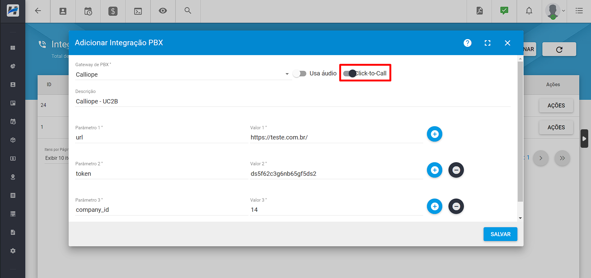 PBX | Calliope - UC2B | Wiki HubSoft