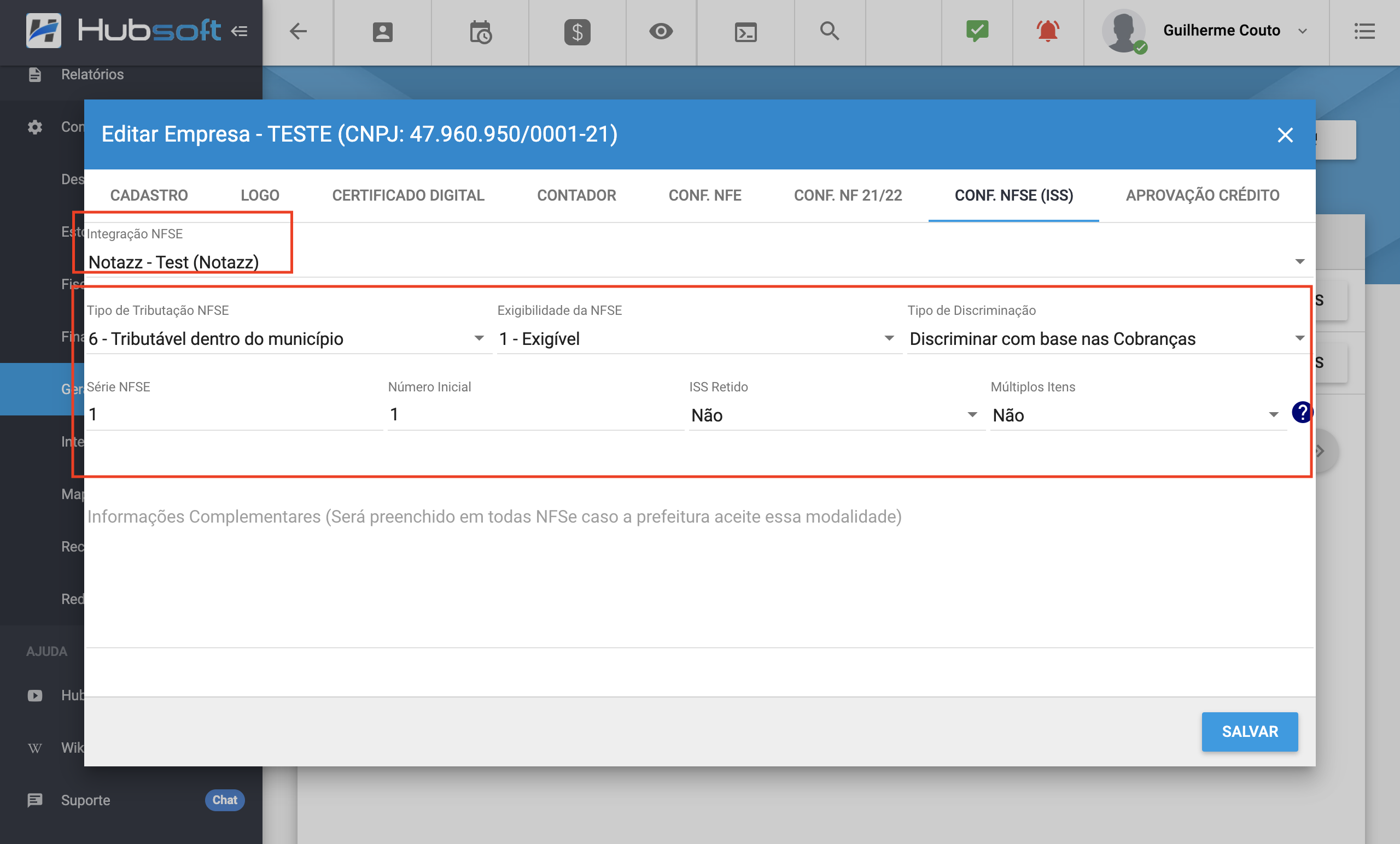 Notazz | Wiki HubSoft