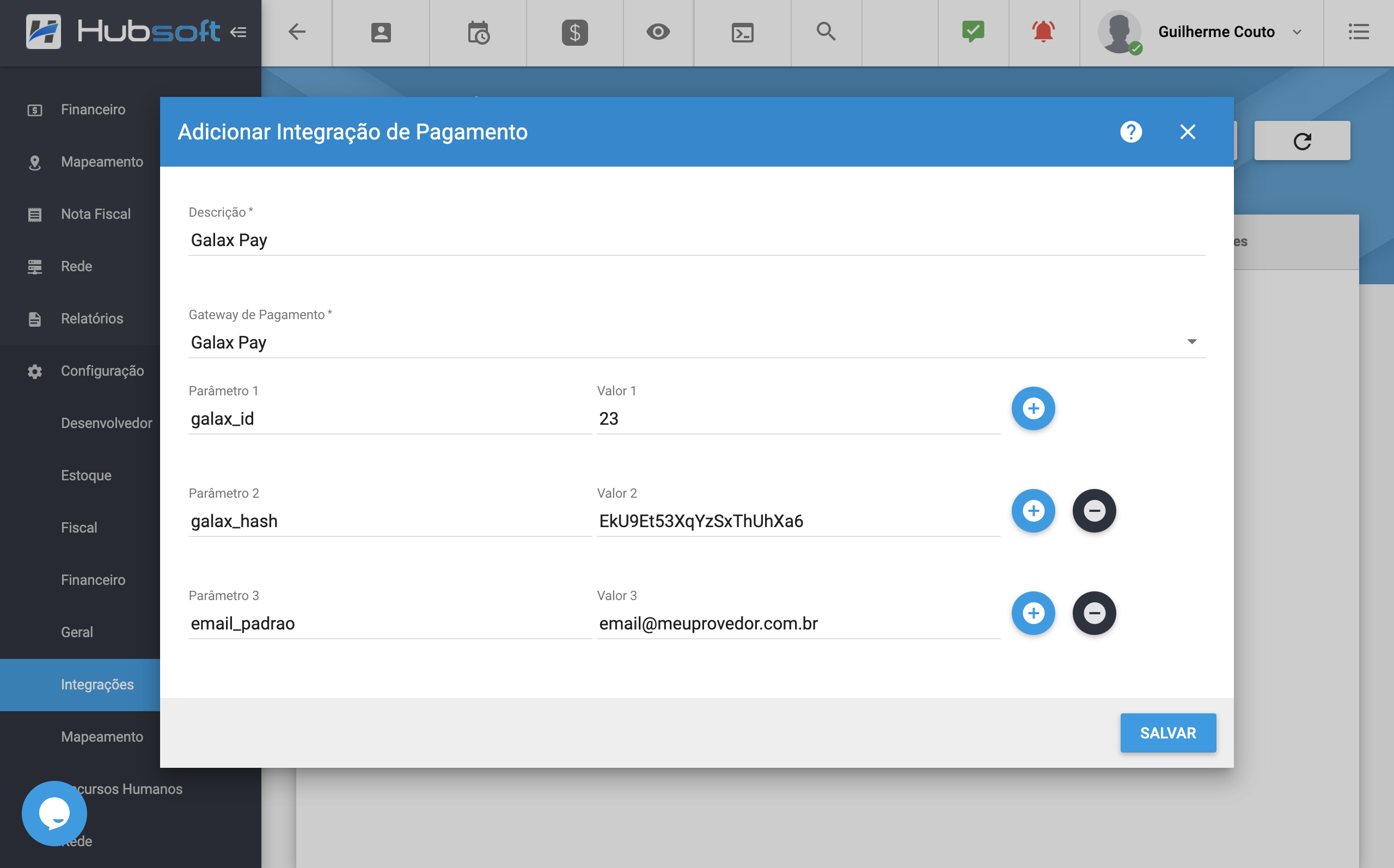 Galax Pay | Wiki HubSoft