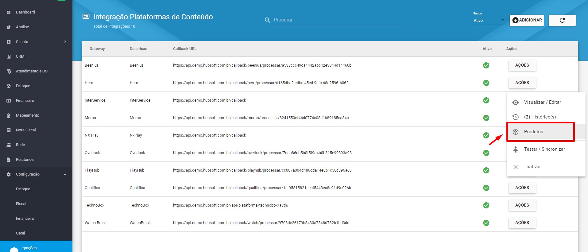 InterService | Wiki HubSoft