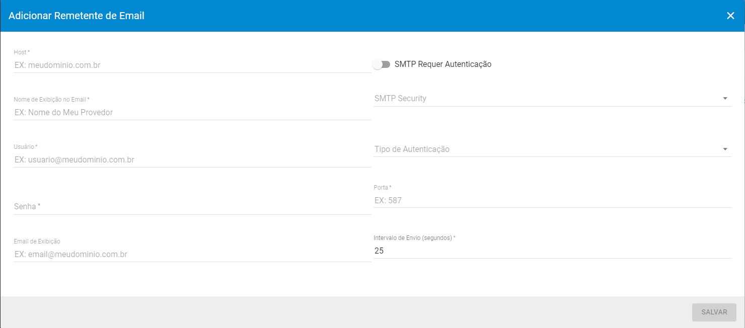 Remetentes de Email | Wiki HubSoft