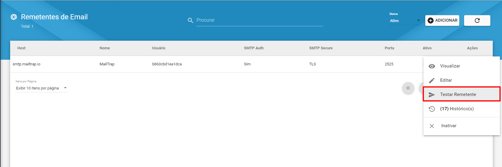 Remetentes de Email | Wiki HubSoft