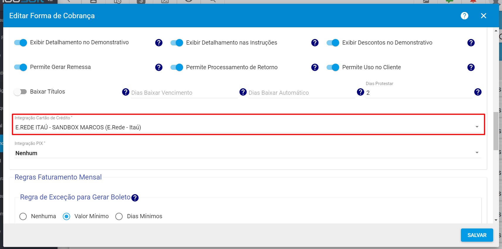 Integração Cartão de Crédito - E.Rede Itaú | Wiki HubSoft